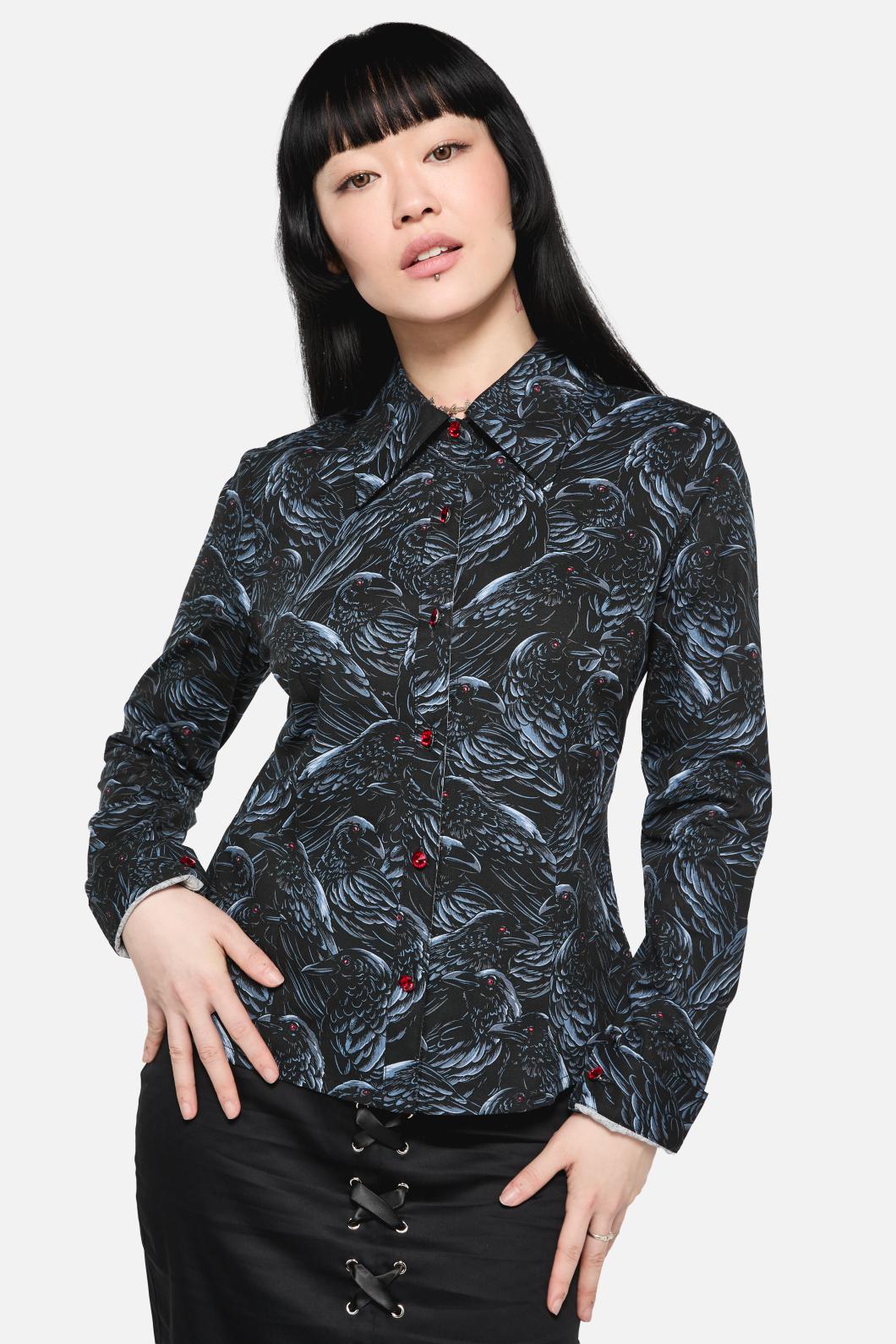 Murder Of Crows Long Sleeve Blouse – Dangerfield NZ