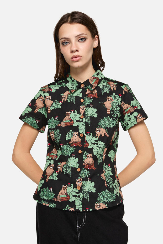 Haus Of Raccoon Print Blouse – Dangerfield NZ