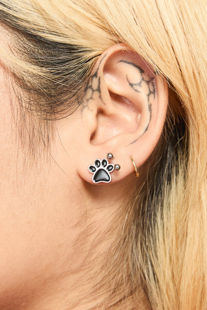 Moggy Paw Print Studs – Dangerfield NZ