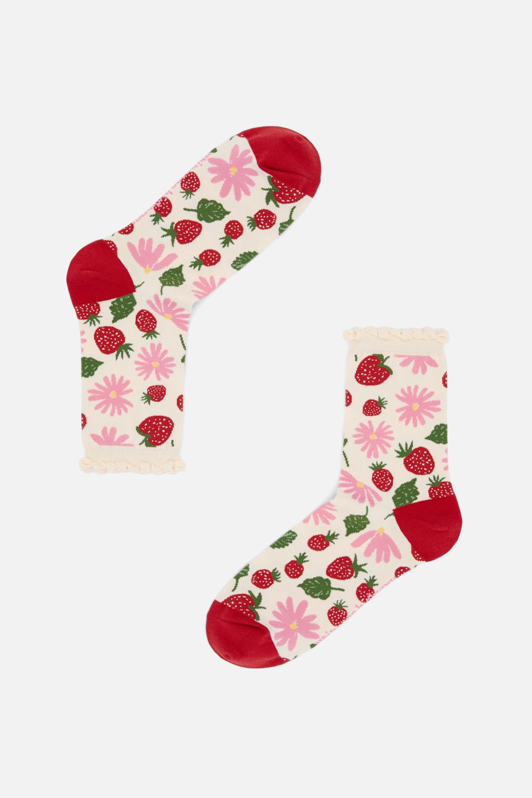 Cream La Fraise Socks – Dangerfield NZ