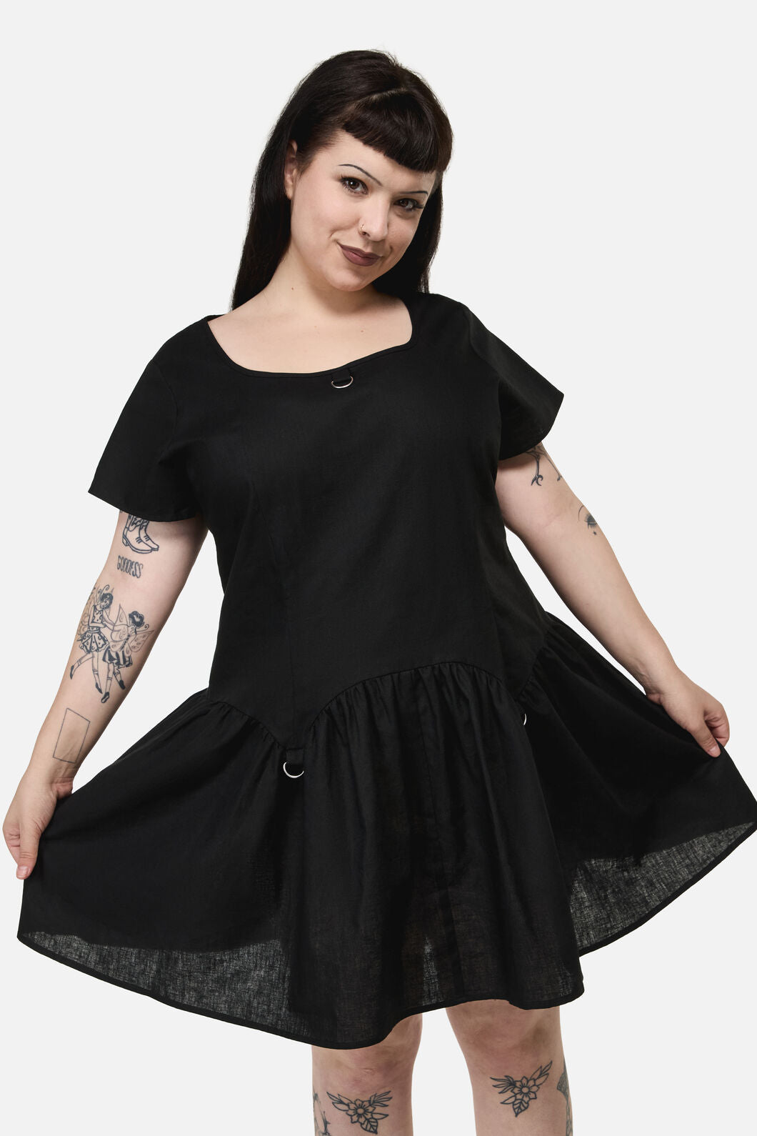 Curve Goodie Goth D-Ring Dress – Dangerfield NZ