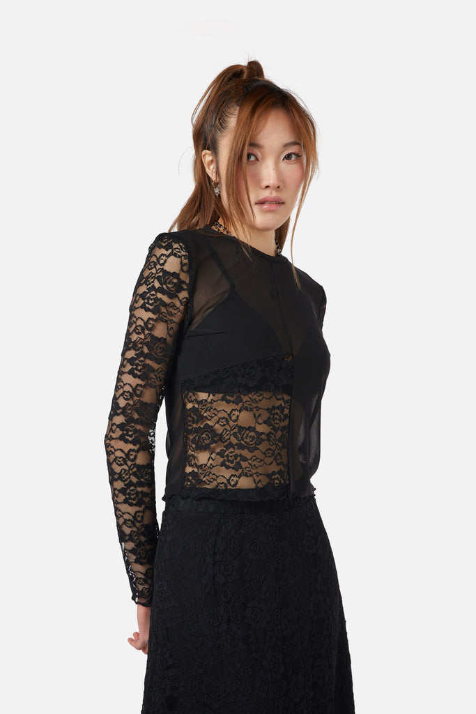 Lace Splice Mesh Top – Dangerfield NZ