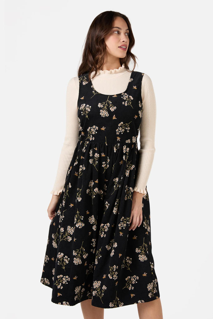Flora Bee Cord Midi Dress – Dangerfield NZ