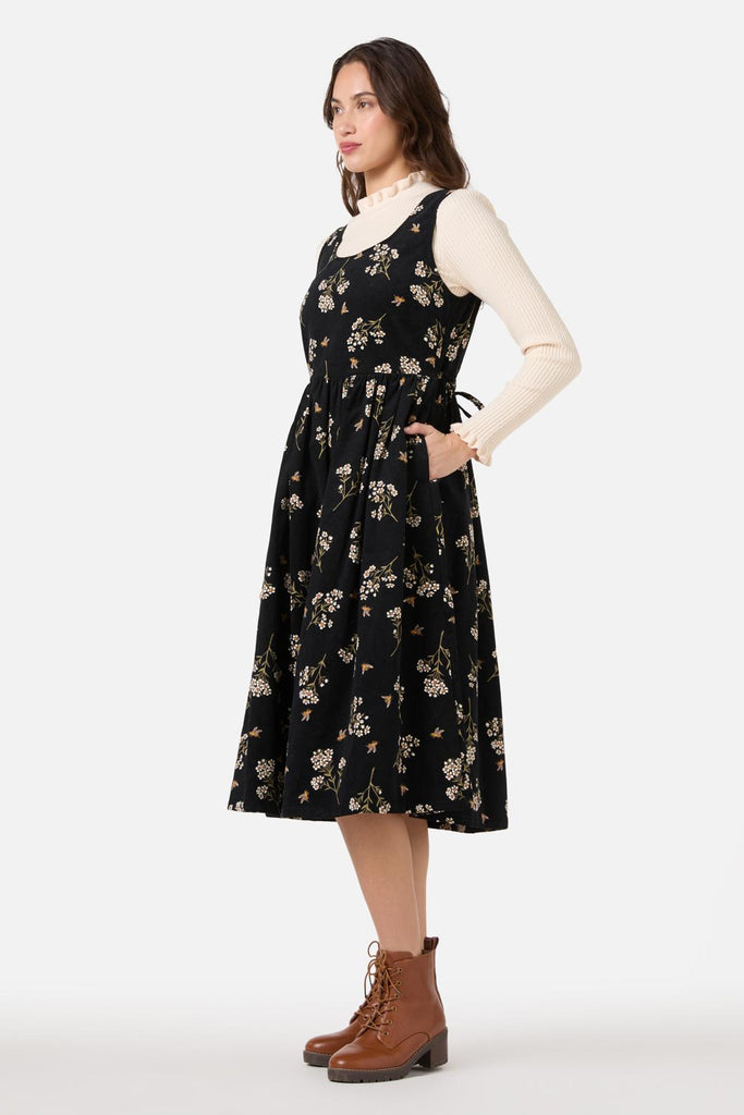 Flora Bee Cord Midi Dress – Dangerfield NZ