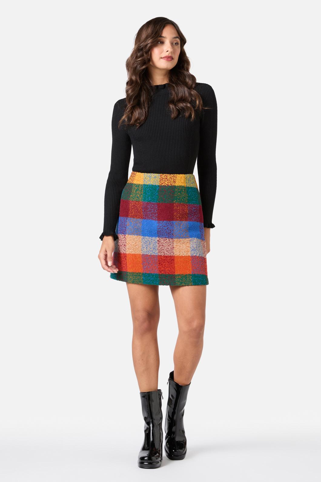 Milly Bright Check Skirt – Dangerfield NZ