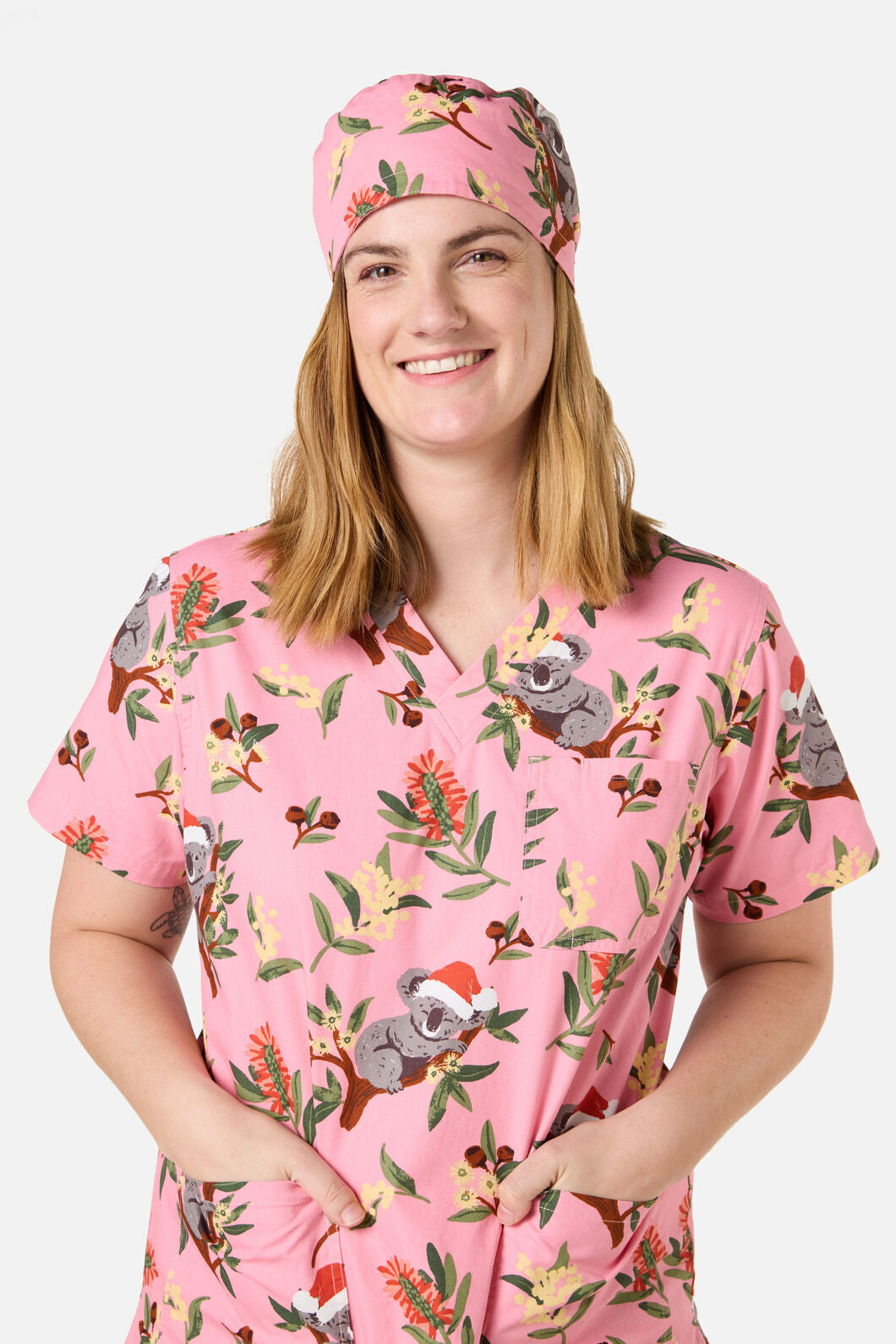 Christmas Koala Pink Scrub Hat – Dangerfield NZ