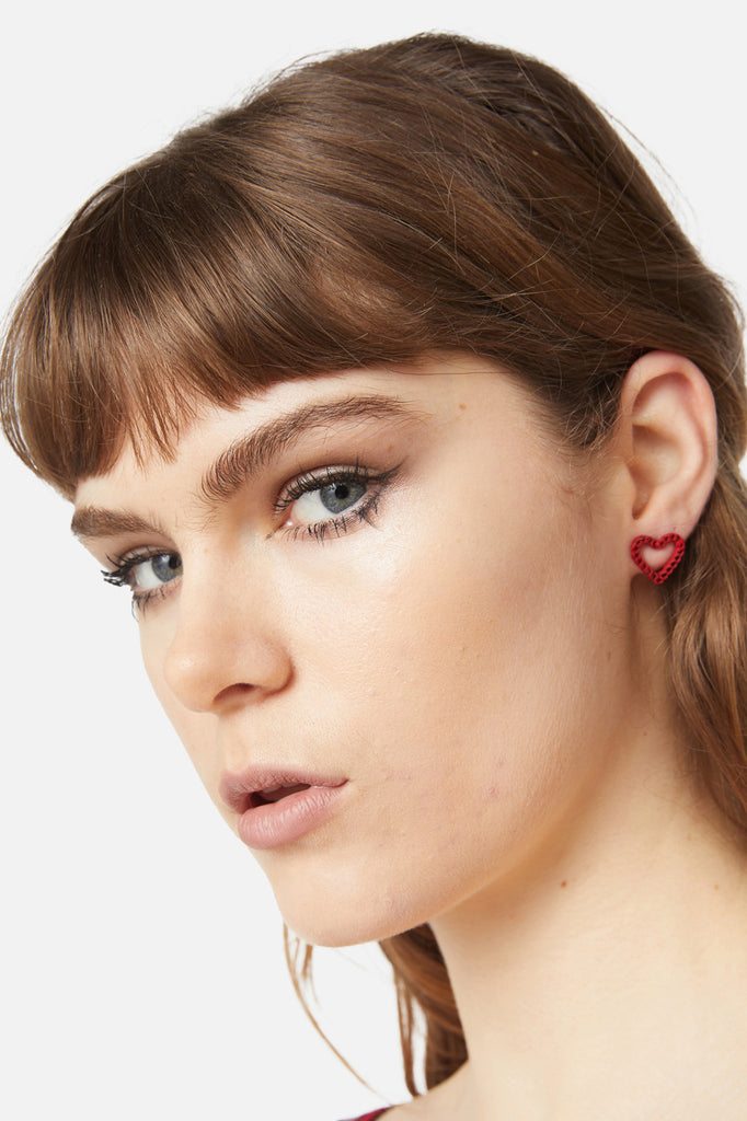 Chain Heart Studs – Dangerfield NZ